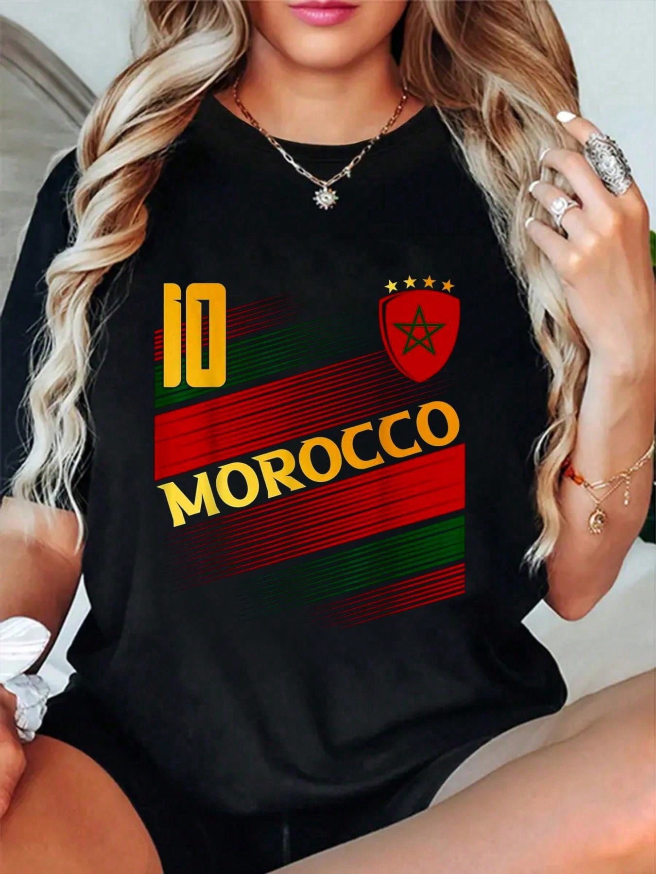 100% Cotton Morocco Flag Moroccan Pride Lovers T-Shirt Women's Men's ...