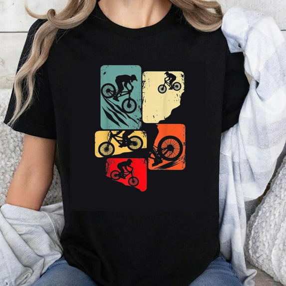 100% Cotton Mountain Bike Rider Cycling Sport Graphic Design For Men ...