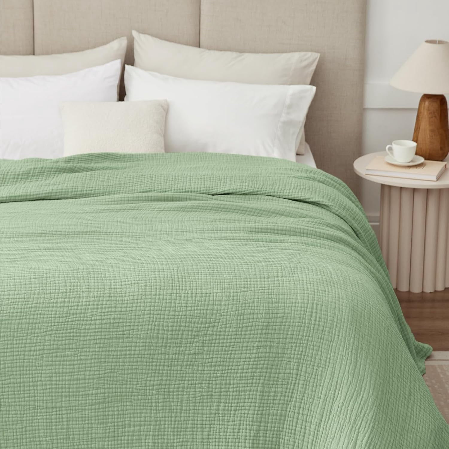 100% Cotton Muslin Blanket Twin XL 66" x 90", 6 Layers Cooling and Soft ...