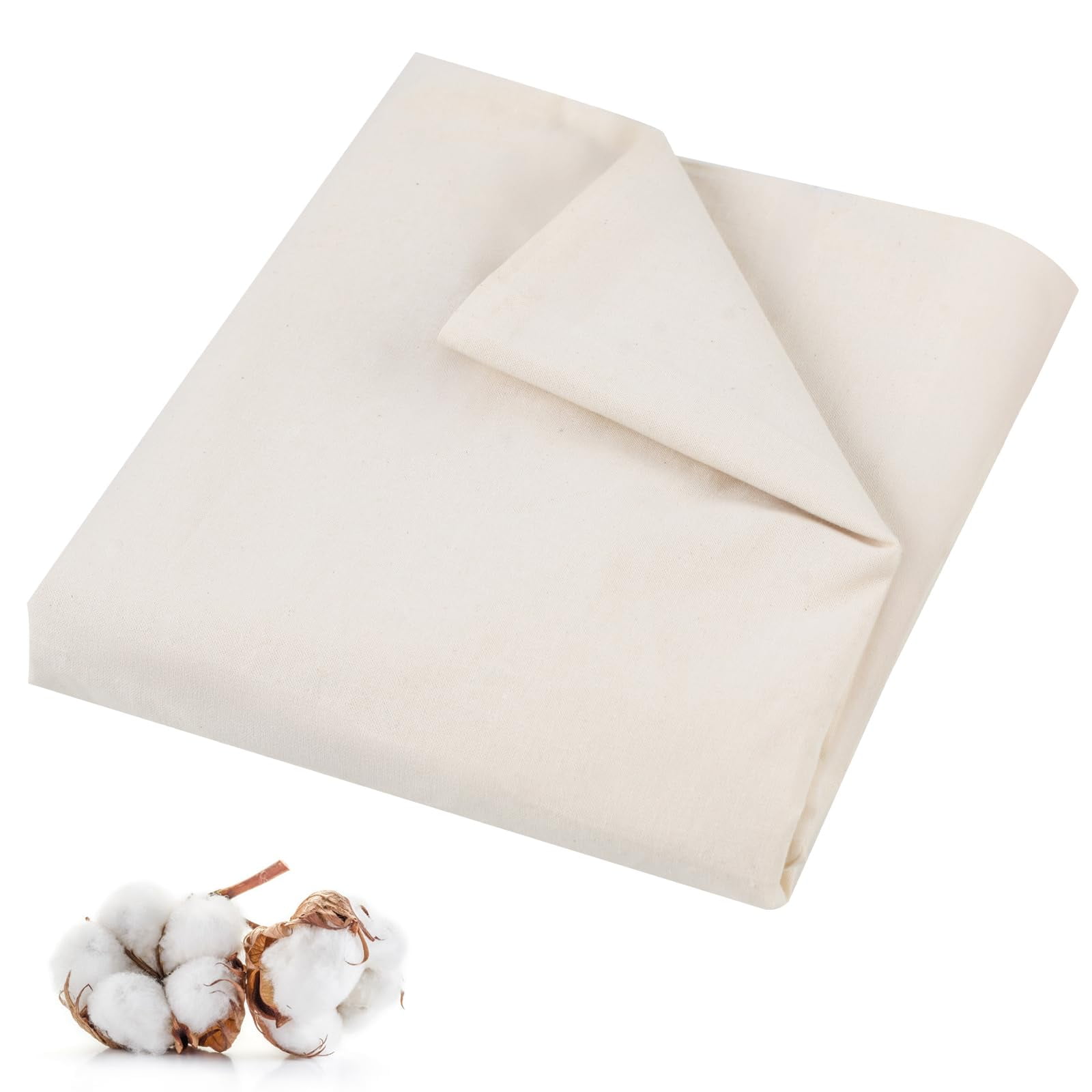 100% Cotton Muslin Fabric, 63 Inch X 2 Yards Unbleached Muslin Linen ...