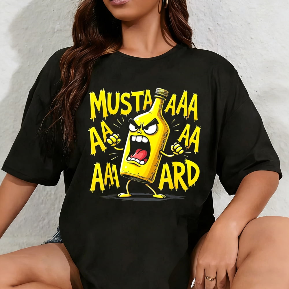 100% Cotton Mustard Bottle Scream Funny Condiment Rap Humor T-Shirt ...