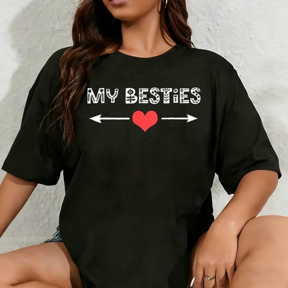 100% Cotton My Besties BFF Best Friends Double Arrow Left-Right ...