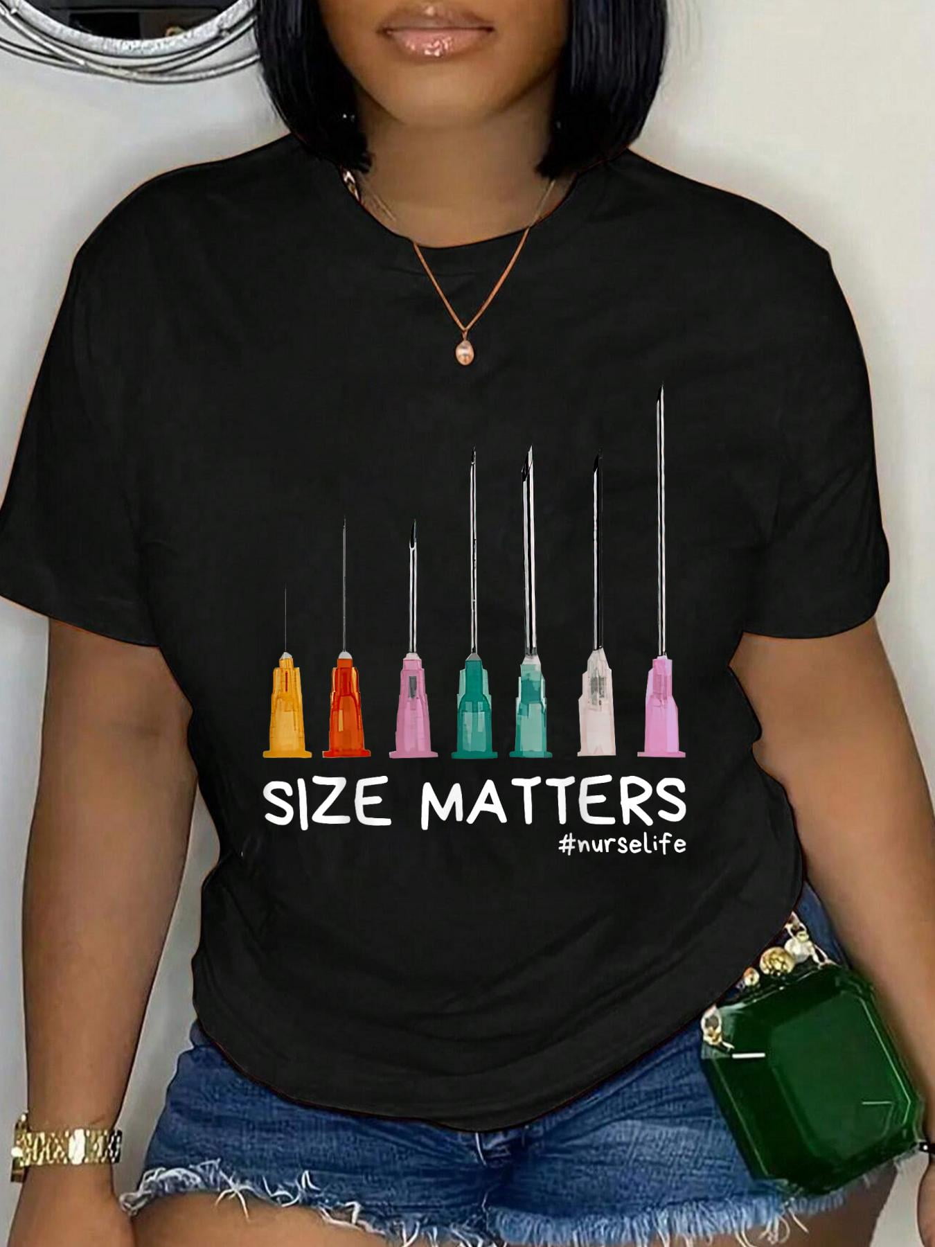 100% Cotton Needle Size Matters Funny Nursing CNA Nurse Life T-Shirt ...