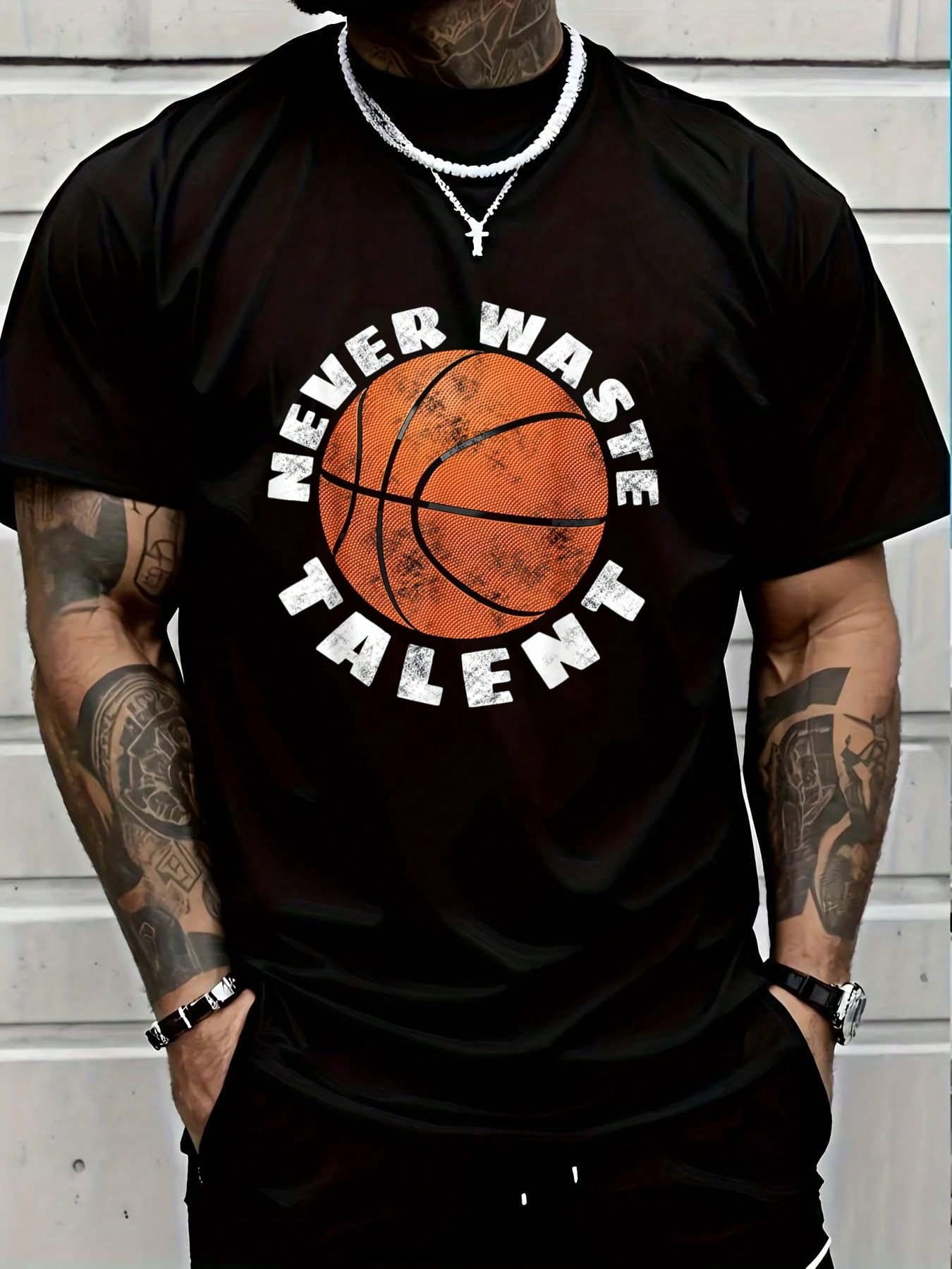 100% Cotton Never Waste Talent Basketball Hoops T-Shirt - Walmart.com