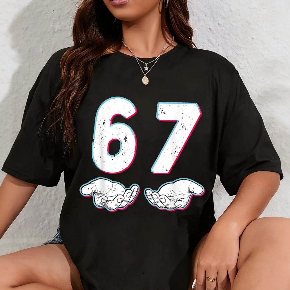 100% Cotton Number 67 Matching Six Seven 6 7 Meme 6-7 Halloween Costume T-Shirt - Walmart.com