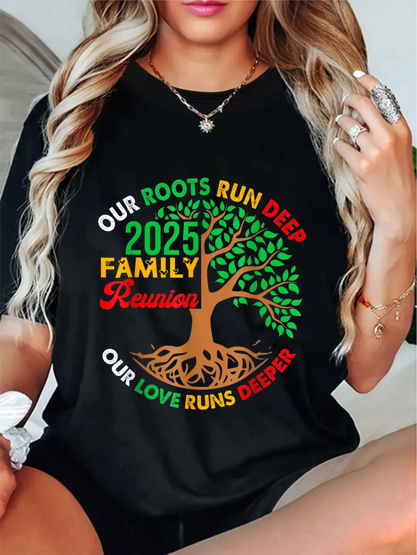 100% Cotton Our Roots Run Deep Our Love Runs Deeper Family Reunion 2025 T-Shirt - Walmart.com