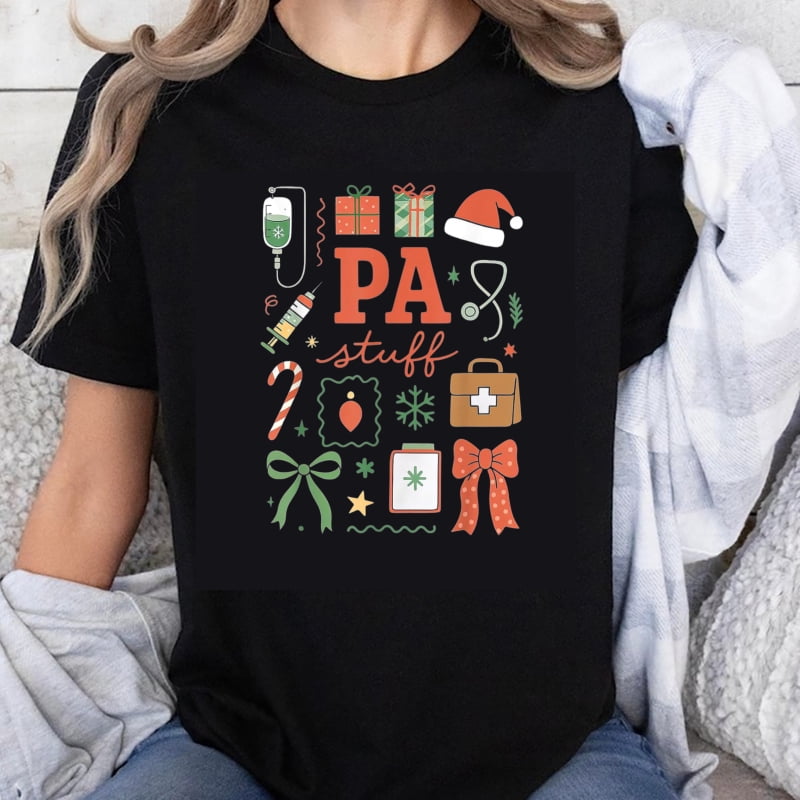 100% Cotton Pa Stuff Christmas Nurse Holiday Medical Gift Design T ...
