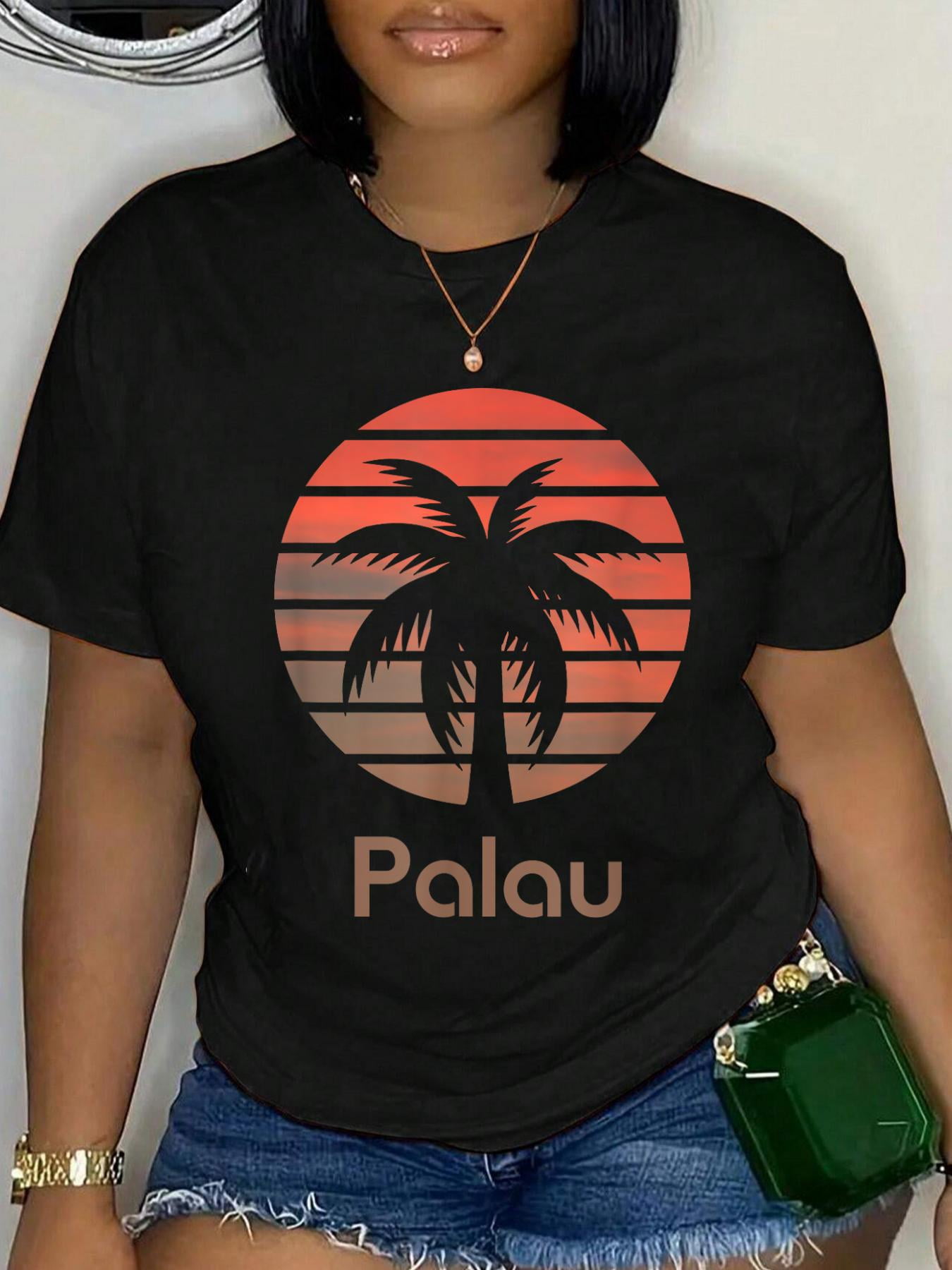 100% Cotton Pacific Travel Vacation Palau T-Shirt Women's Graphic Tee ...