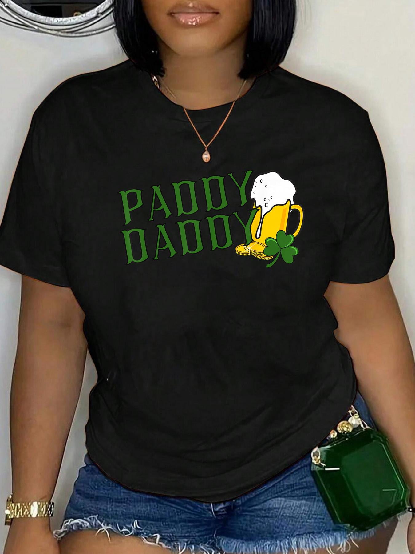 100% Cotton Paddy Daddy St Patrick's Day Beer T-Shirt Print Round Neck ...