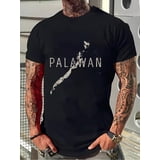 100% Cotton Palawan Map Word Art - Philippine Islands Souvenir T-Shirt ...