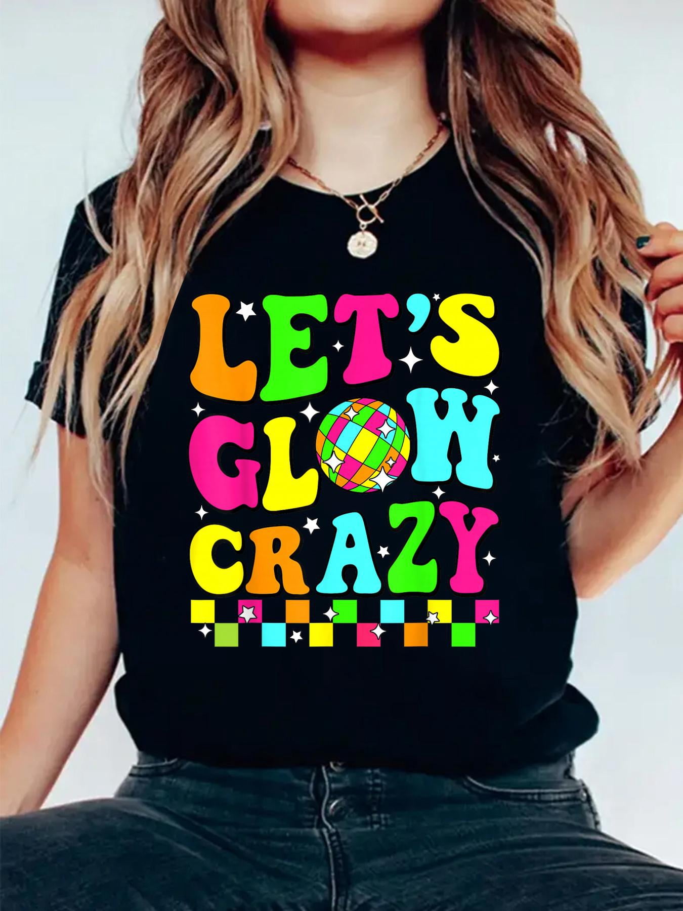 100% Cotton Party 80s Group Team Lets Crazy Retro Colorful Quote ...