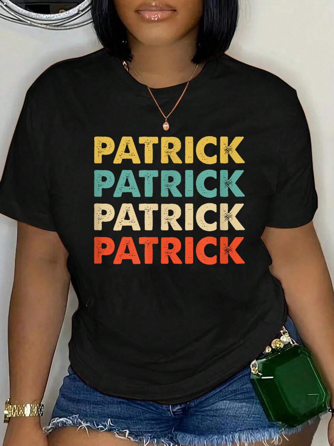 100% Cotton Patrick Name T-Shirt Print Round Neck Cotton T-Shirt ...