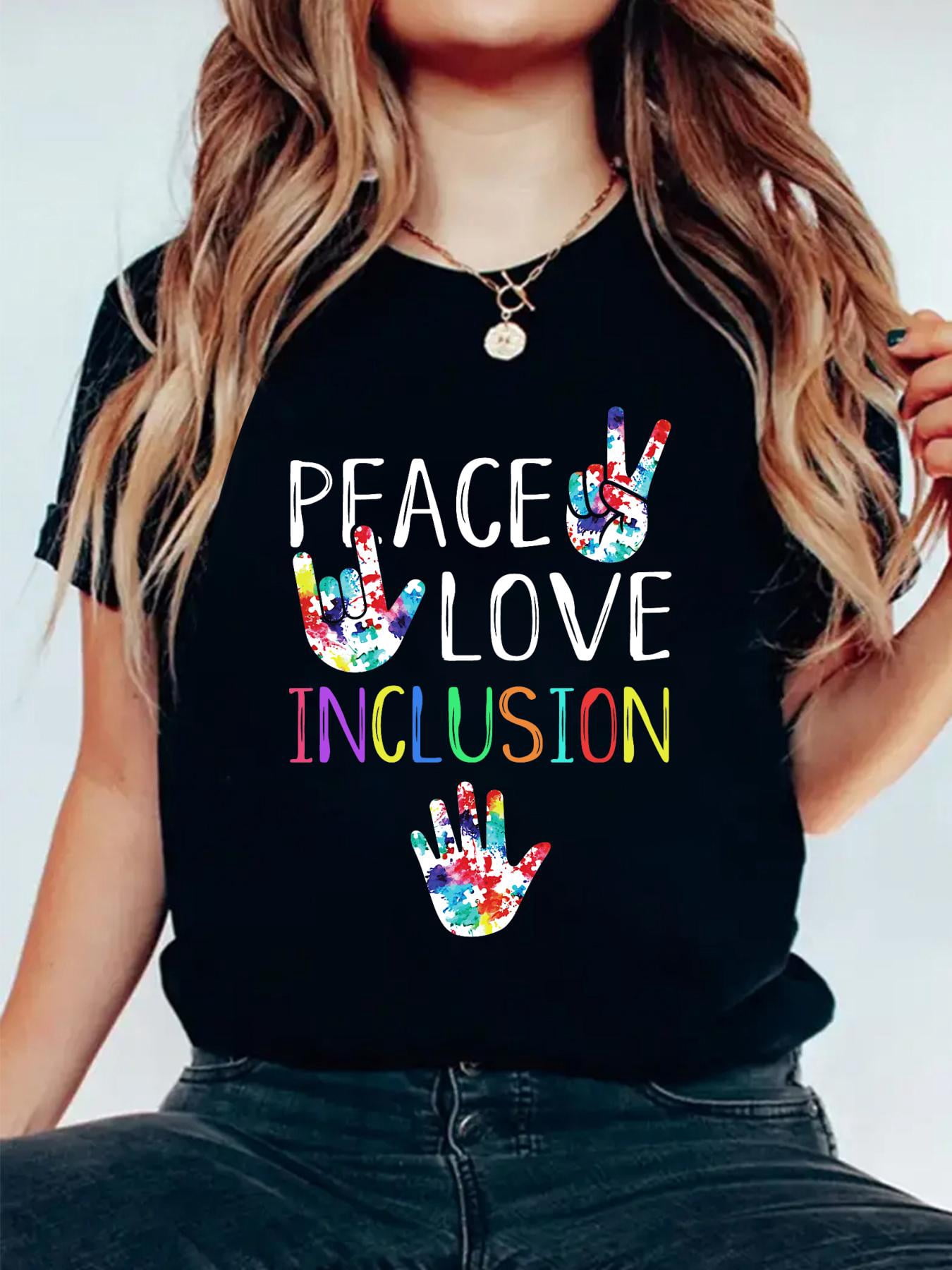 100% Cotton Peace Love Inclusion SPED Squad Special Ed Teacher Gift ...