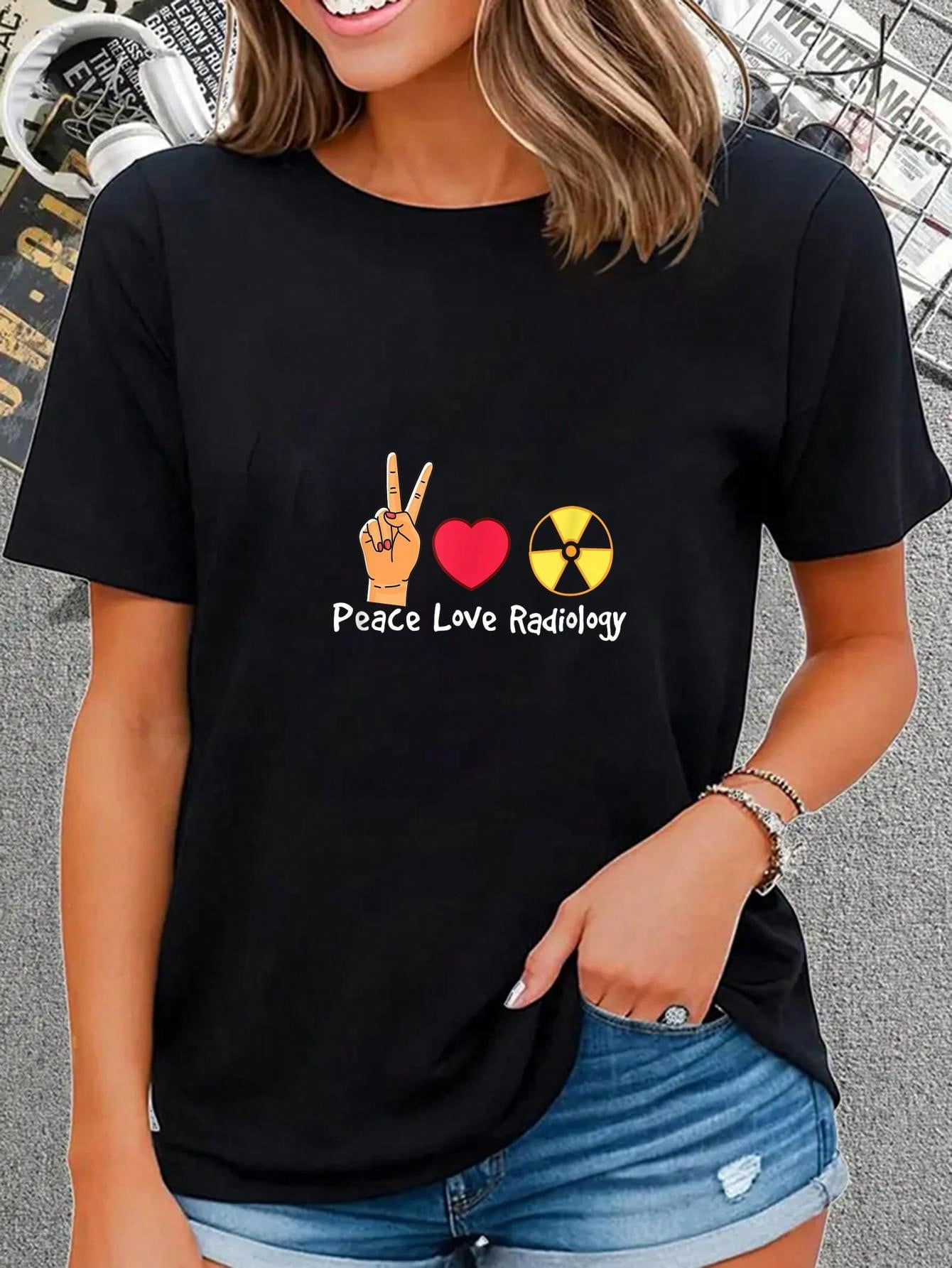 100% Cotton Peace Love Radiology Radiologist Gift X-Ray Radiology Tech ...