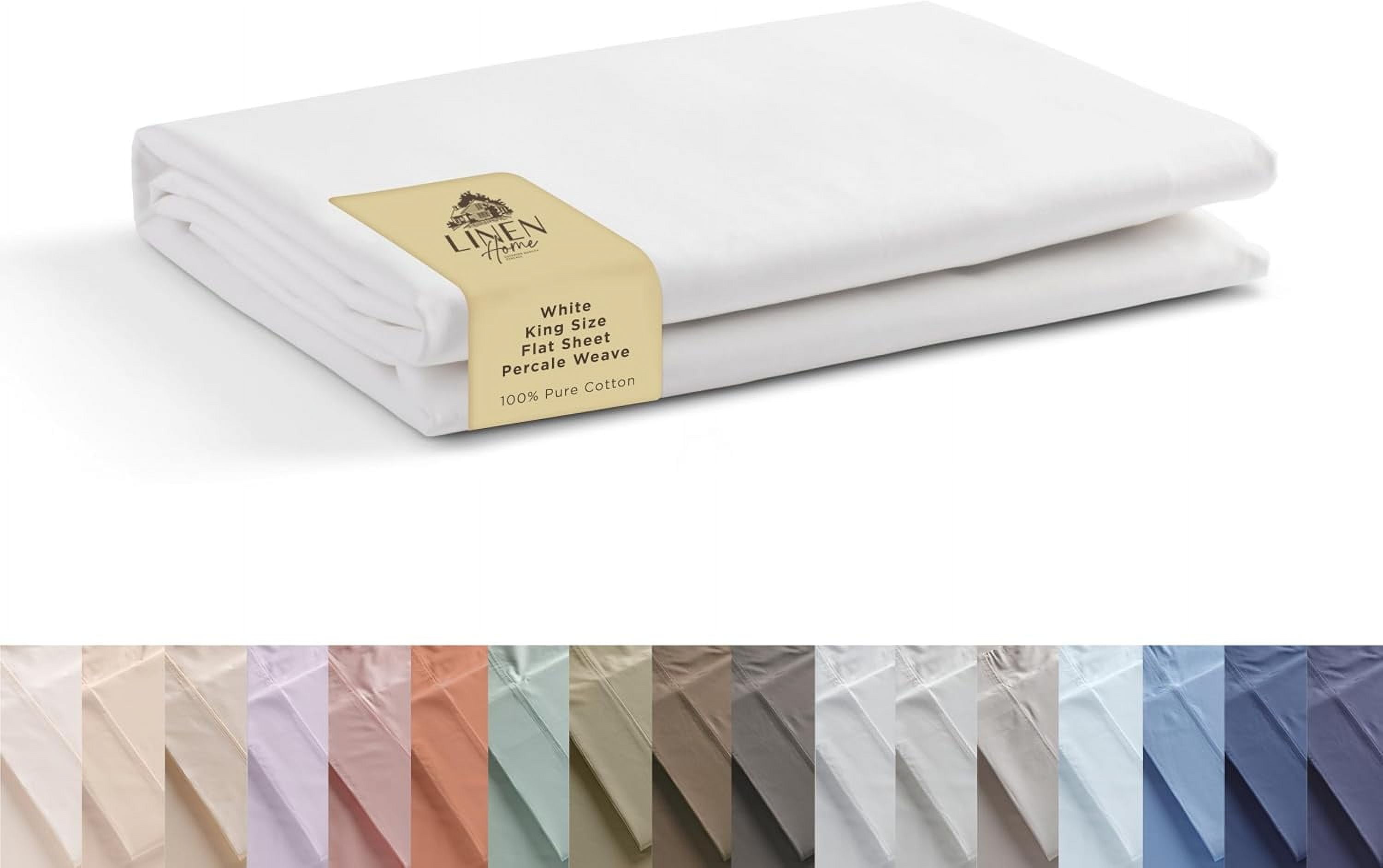 100% Cotton Percale 1 Flat Seet, King Size - Crisp, Cool and Strong Bed ...