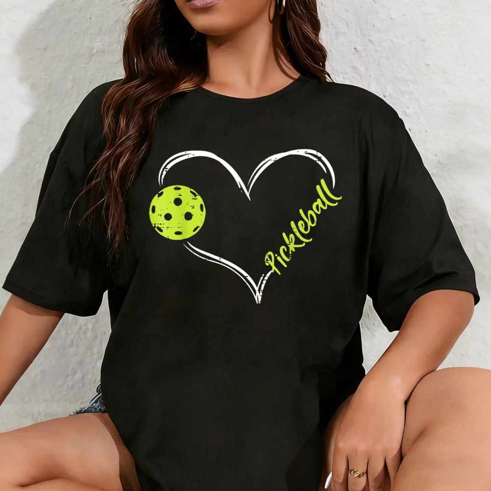 100% Cotton Pickleball Heart Love Pickle Ball Player Sport Women Men ...