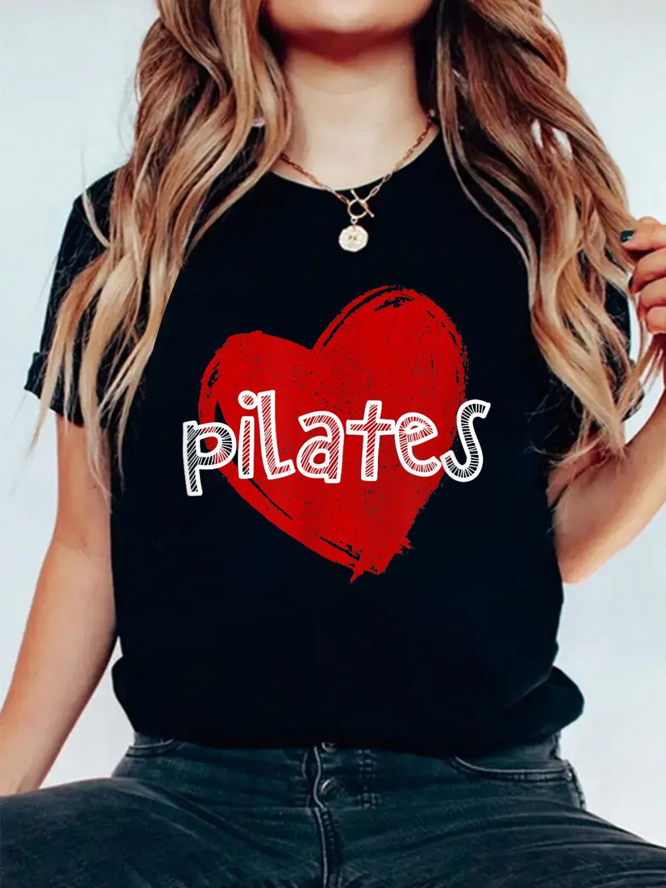 100% Cotton Pilates Love Funny Cute Heart Gym Teacher Pilates Class Men ...