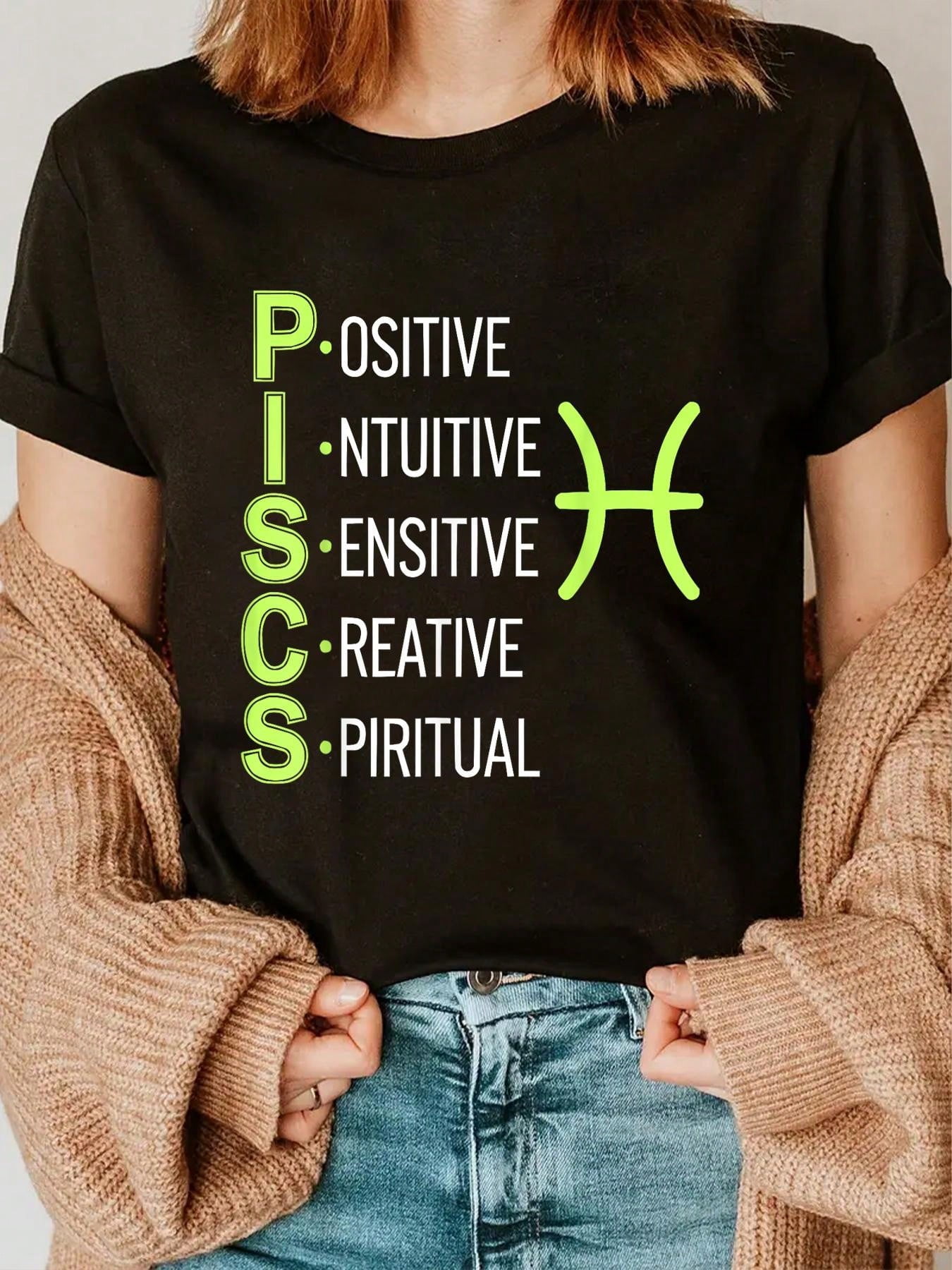 100% Cotton Pisces Zodiac Sign Star Astrology Birthday Horoscope T ...
