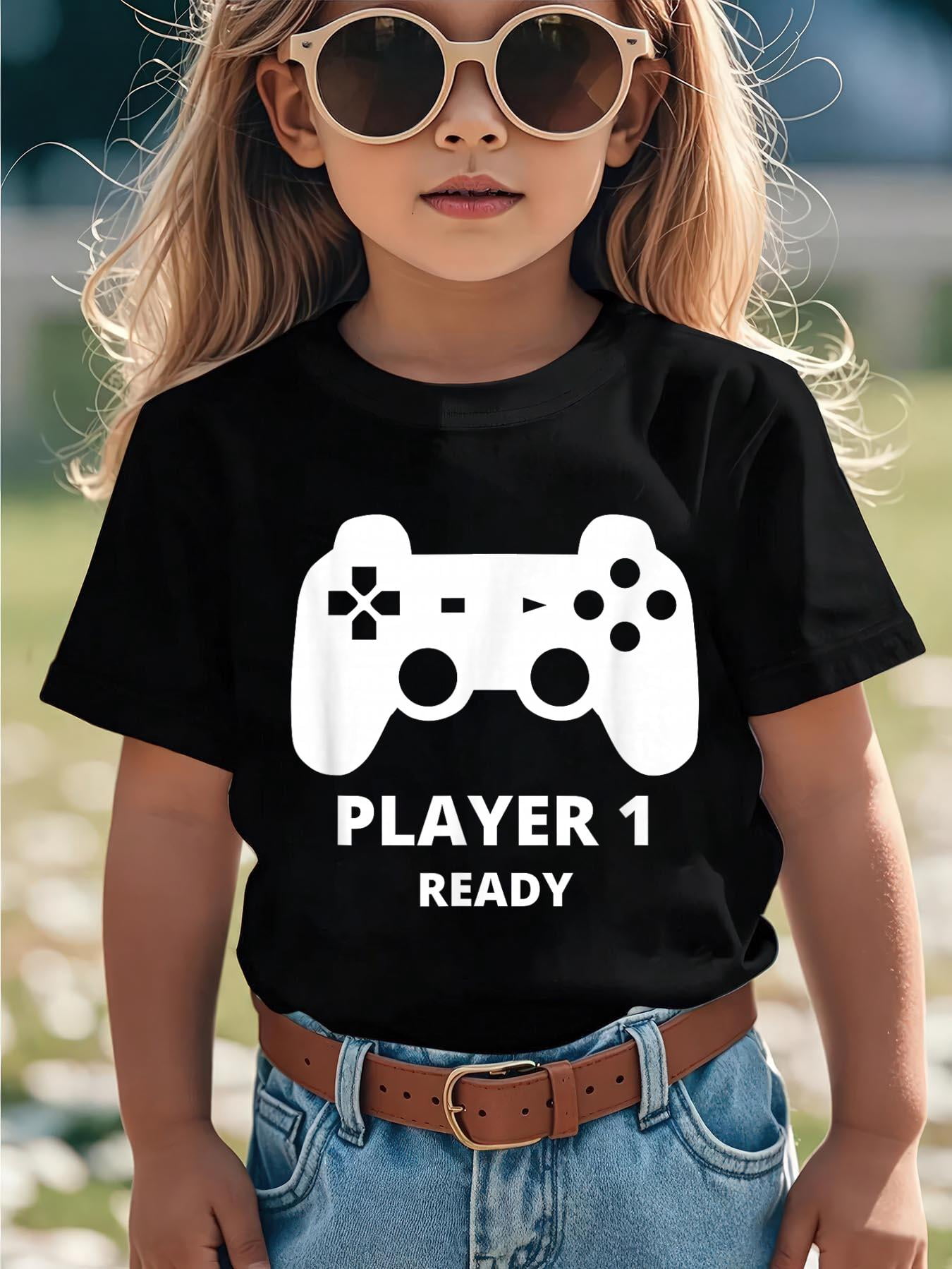 100% Cotton Player 1 Shirt Kids Player 1 Toddler Shirt T-Shirt Graphic ...