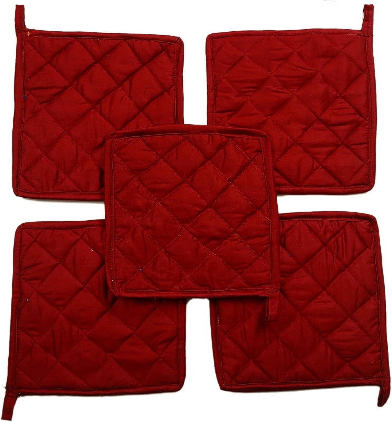 100% Cotton Pot Holders for Kitchen 7" x 7" Inches Heat Resistant Pot ...