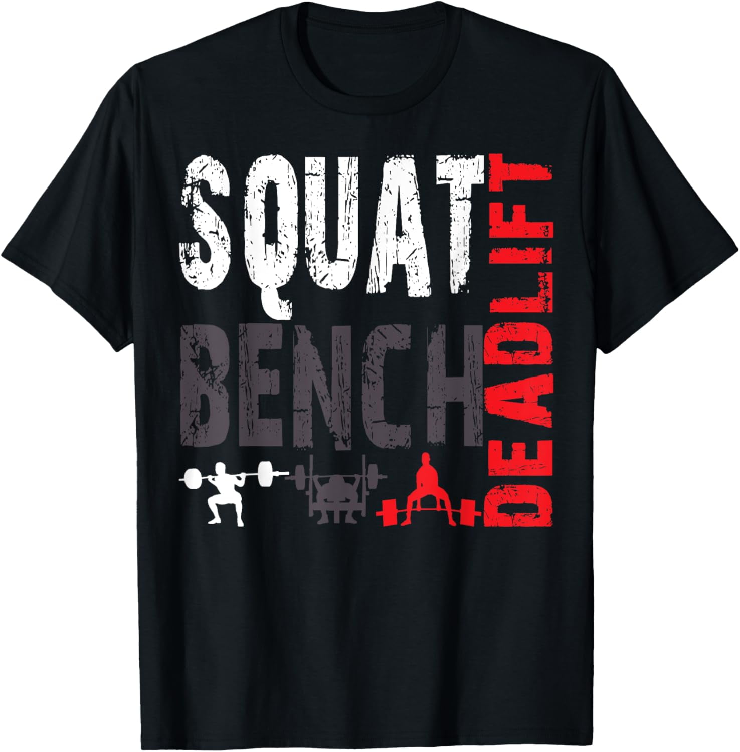 100% Cotton Powerlifting, Squat, Bench, Deadlift, Weightlifting T-Shirt ...