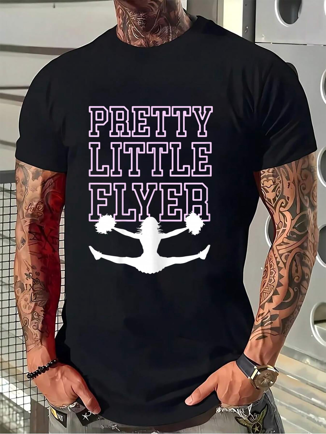100% Cotton Pretty Little Flyer Cheerleader T Shirt Cheer Team Mom Gift ...
