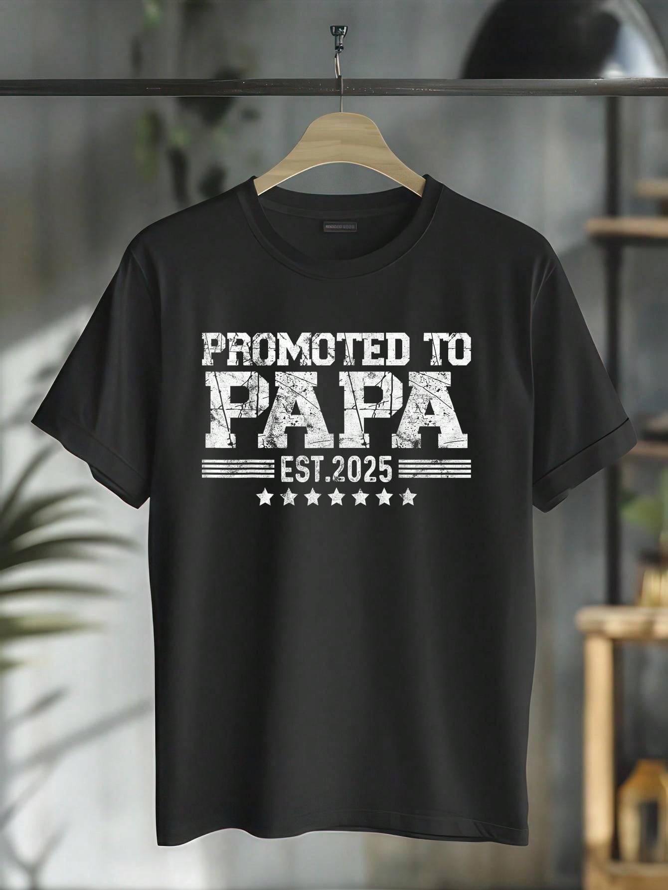 100% Cotton Promoted To Papa Est 2025 Expect Baby 2025, New Dad 2025 T-Shirt - Walmart.com