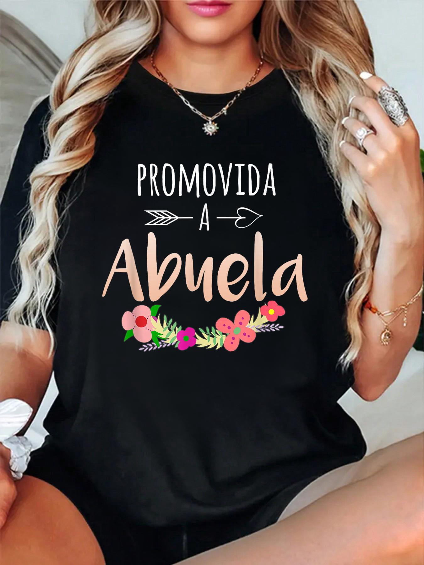100% Cotton Promovida A Abuela Spanish Pregnancy Announcement Grandma T ...