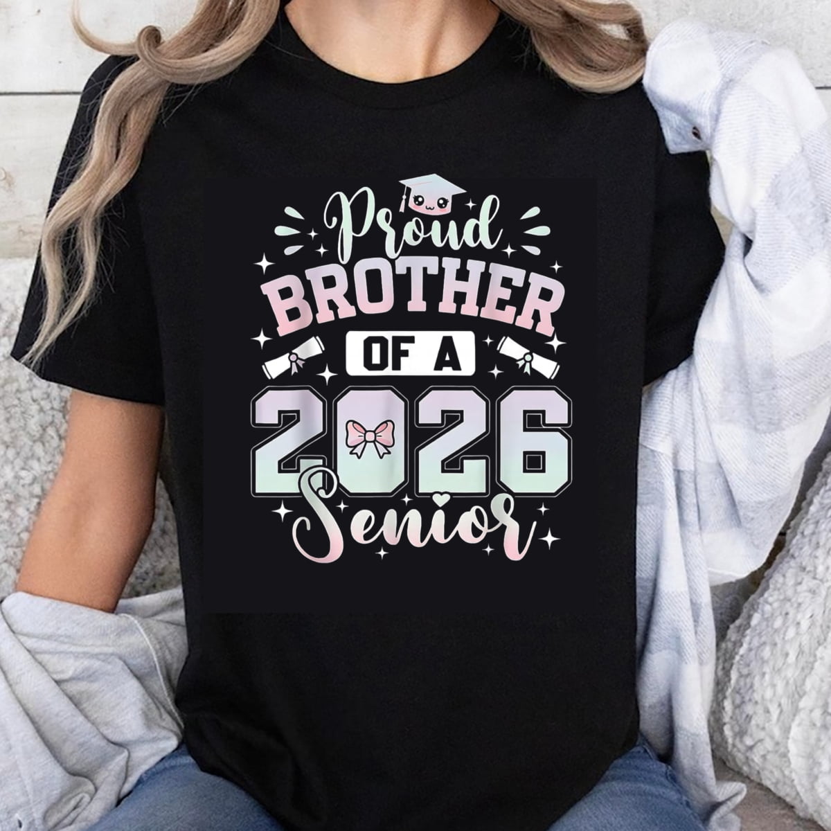 100% Cotton Proud Brother of a 2026 Senior Graduation T-Shirt Grad ...