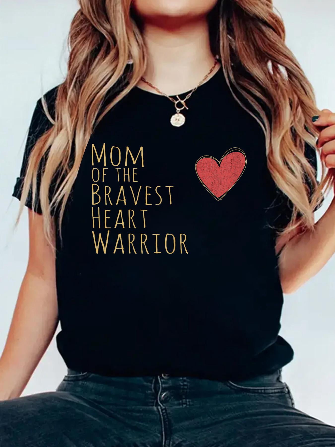 100% Cotton Proud Mom of Bravest Heart Warrior CHD Awareness Congenital ...