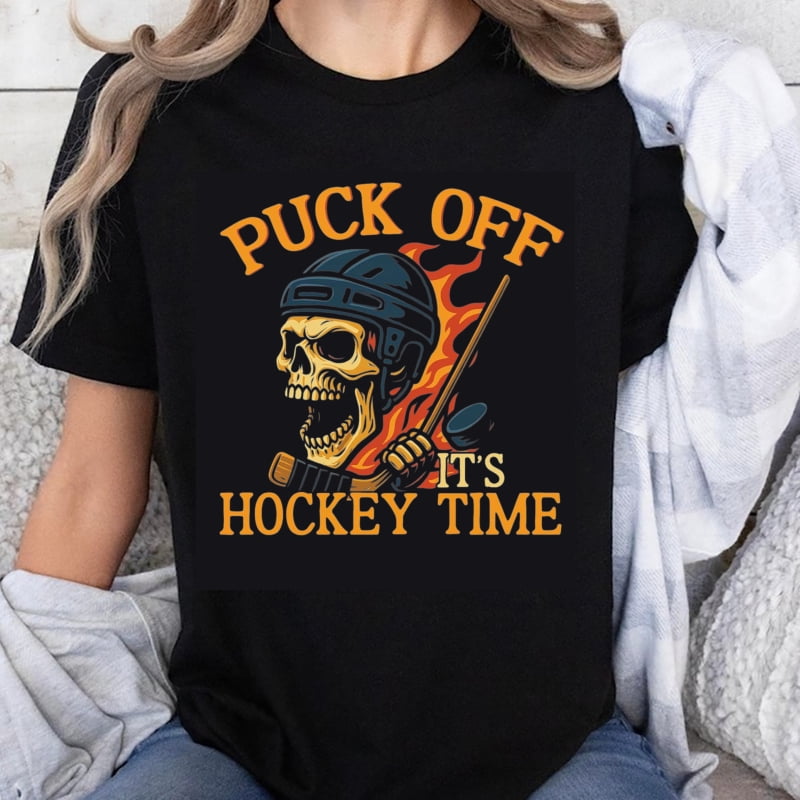 100% Cotton Puck Off Its Hockey Time T-Shirt - Walmart.com