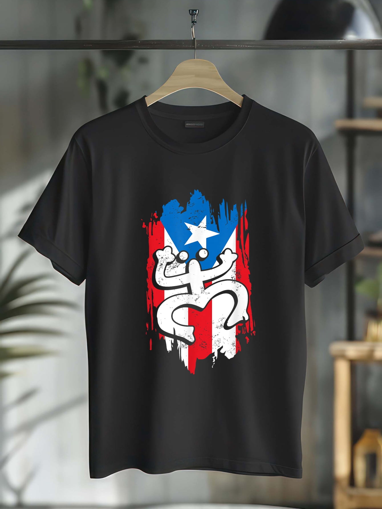 100% Cotton Puerto Rico Coqui Taino Symbol Puerto Rican Flag Frog Retro ...