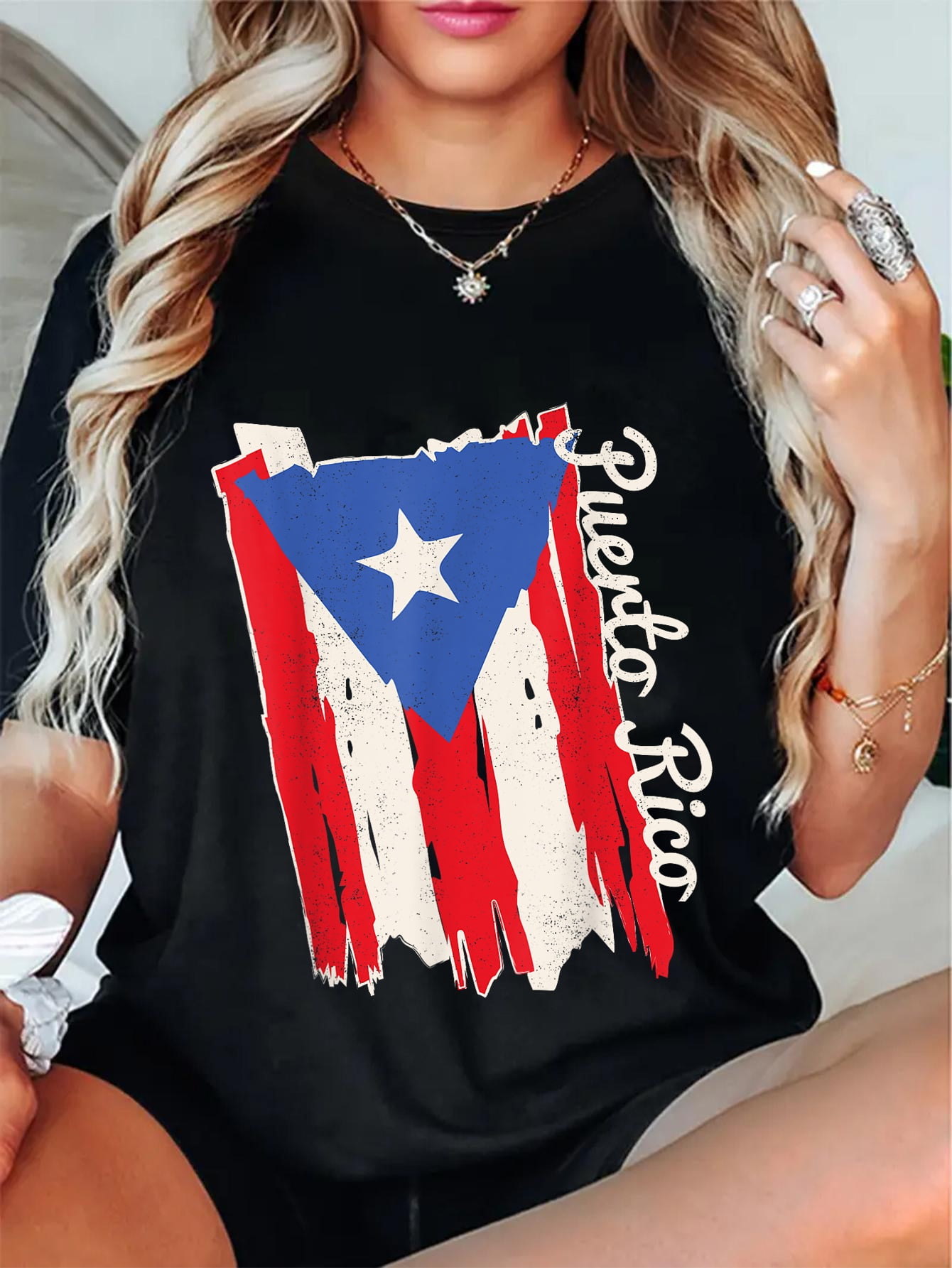 100% Cotton Puerto Rico Flag Hispanic Heritage Month Boricua Rican ...