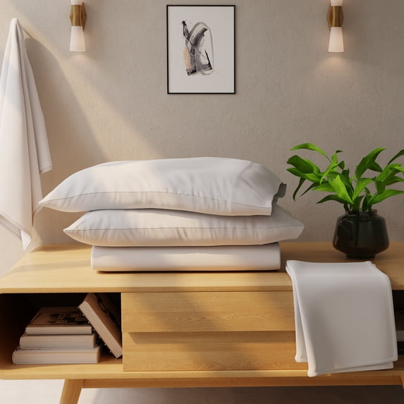 Color Sense 100% Cotton Queen Light Grey Flannel Sheet Set, Double ...