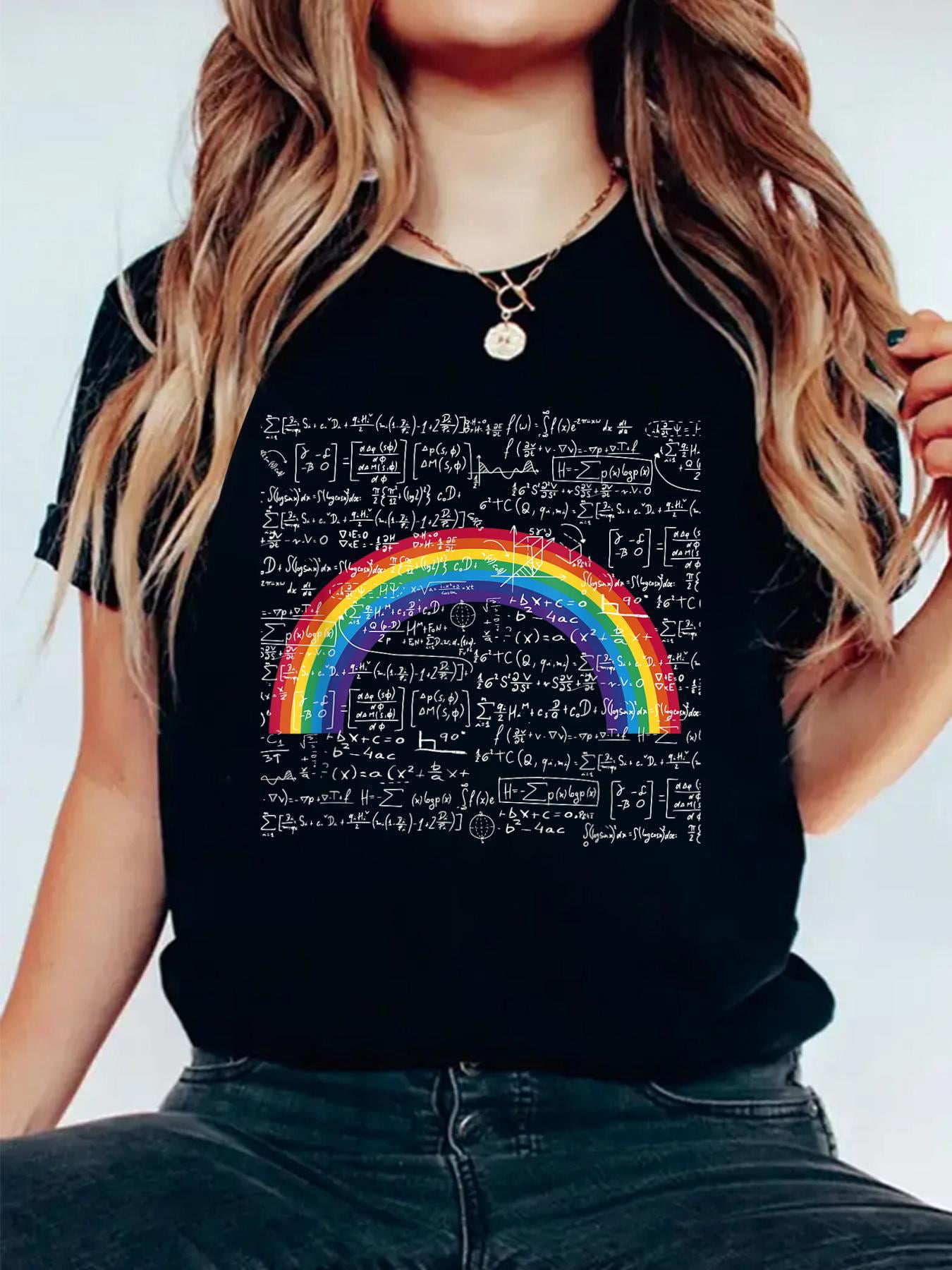 100% Cotton Rainbow Math Equation Teacher Nerd Retro LGBT Gay Pride ...