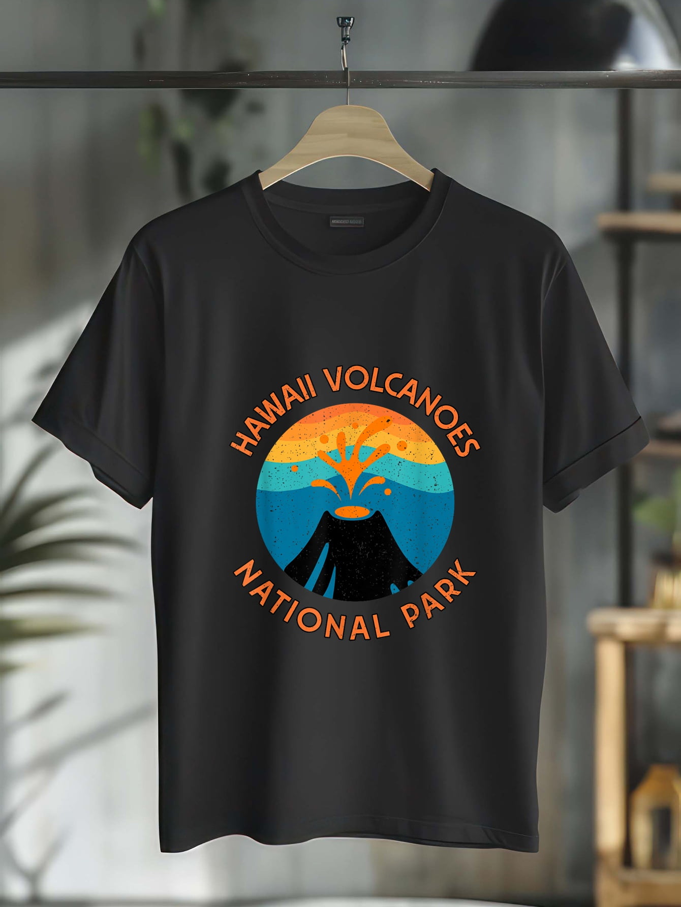 100% Cotton Retro 80s Volcano Mountain Hawaii Volcanoes National Park T ...