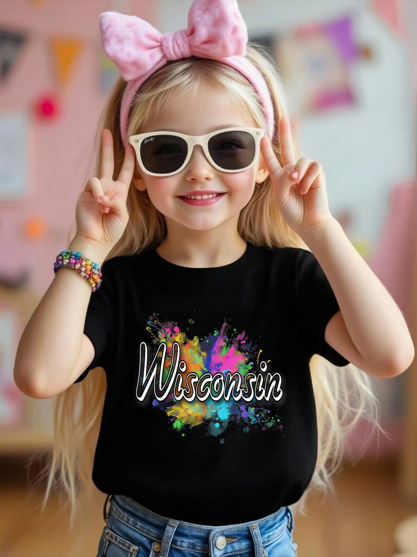 100% Cotton Retro Wisconsin Apparel for, & Kids - Wisconsin T-Shirt ...