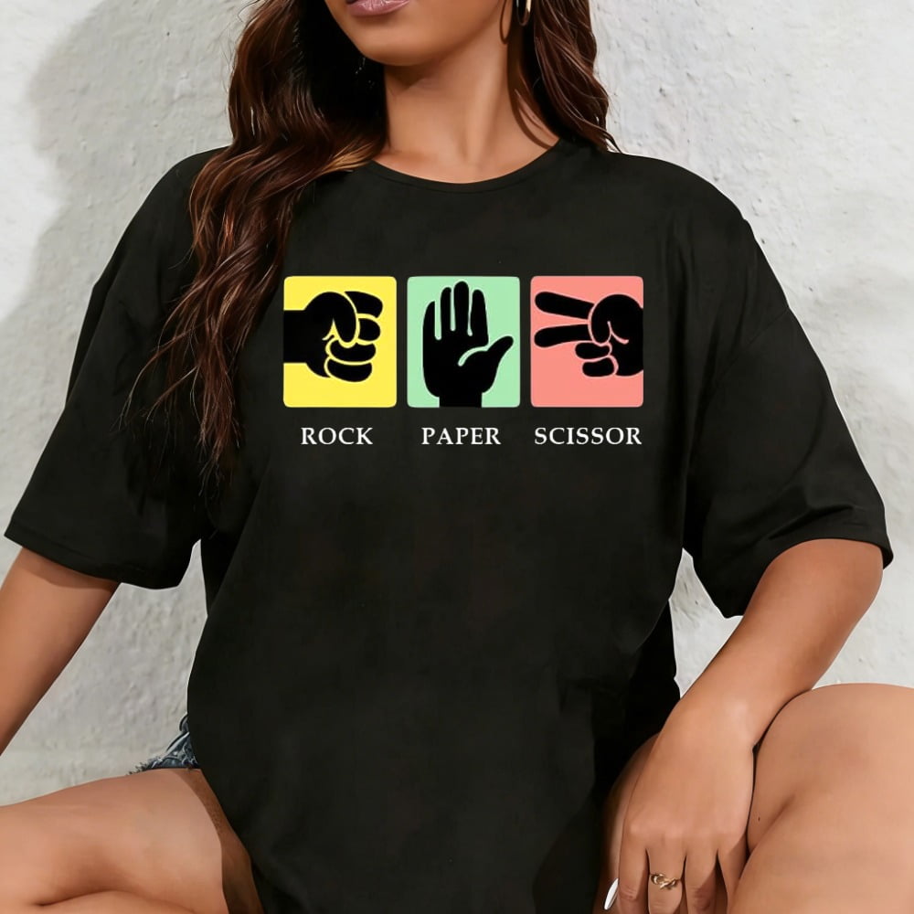 100% Cotton Rock Paper Scissors Shirt, Rock Paper Scissors T-Shirt ...