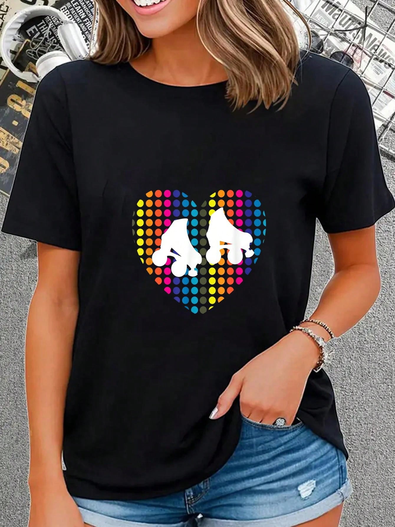 100% Cotton Roller Skating Disco 70s 80s Roller Skate Outfit For Women ...