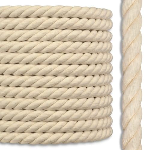 100% Cotton Rope | 3 Strand Twisted | Pure Natural Fiber | Made in USA ...