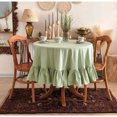 100% Cotton Round Table Cloth Washable Vintage Ruffle Tablecloth For ...