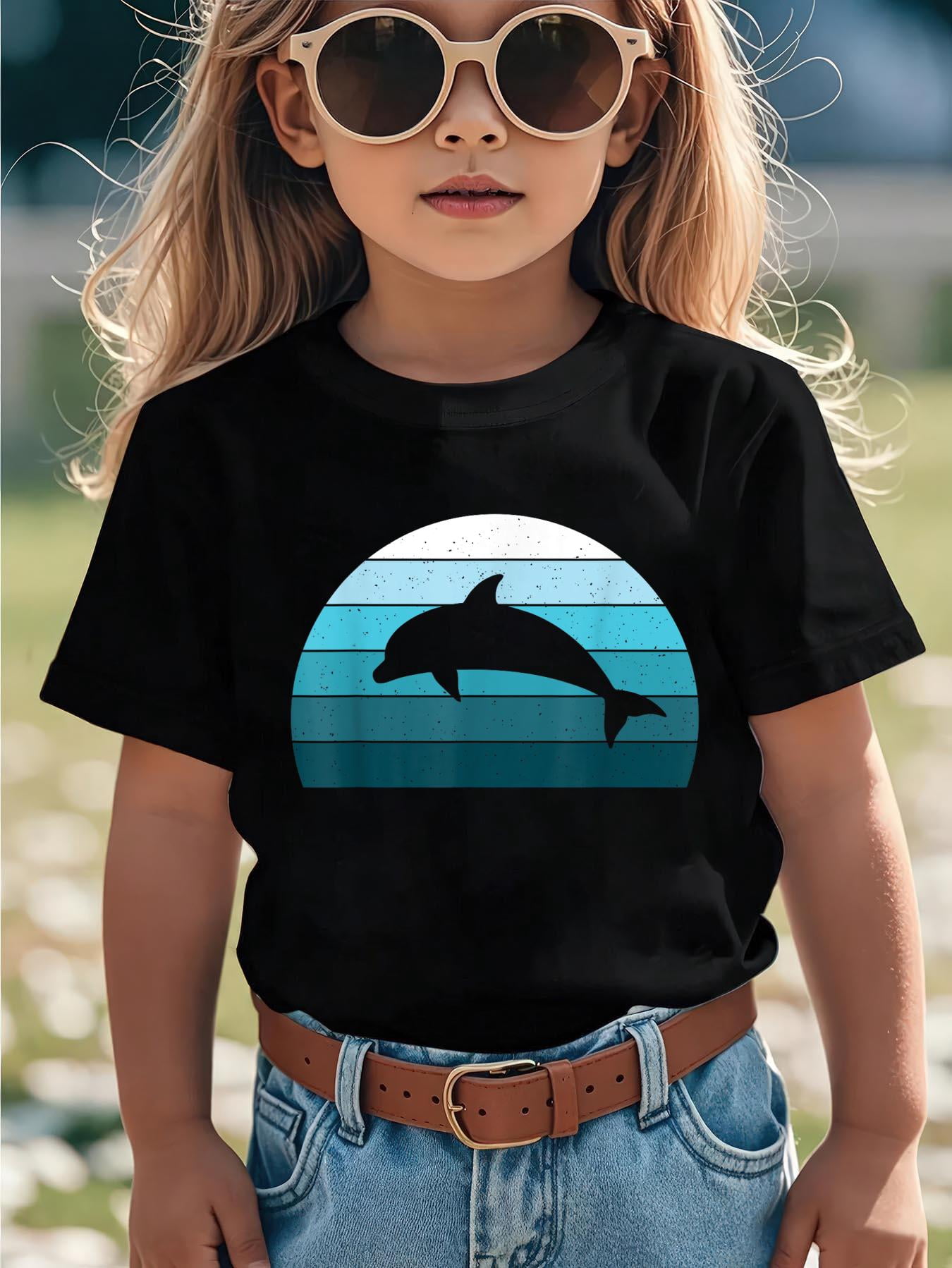 100% Cotton Save The Dolphin Ocean Beach Sea Animal Lover Kids T-Shirt ...