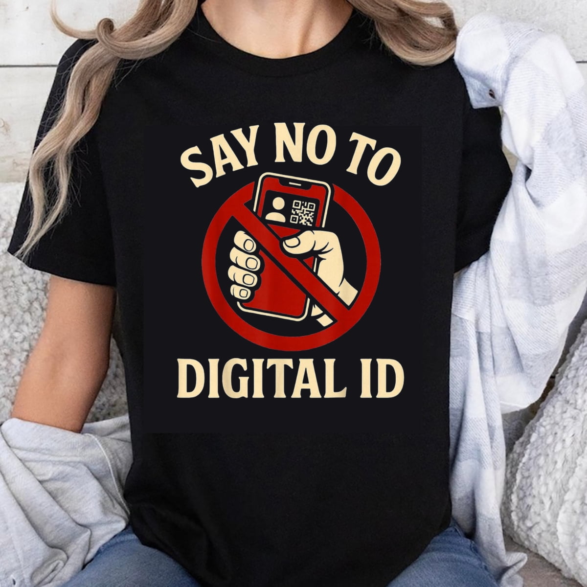 100% Cotton Say No To Digital ID Anti Surveillance T Shirt Privacy ...