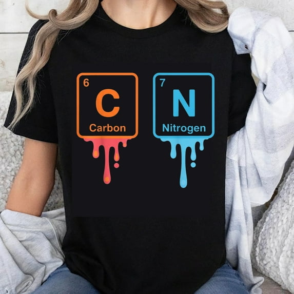 100% Cotton Science Element Carbon and Nitrogen Periodic Table Drip ...