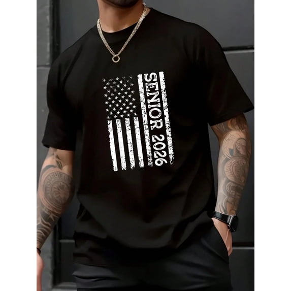 100% Cotton Senior Class Of 2026 Patriotic American USA Flag Graduation ...