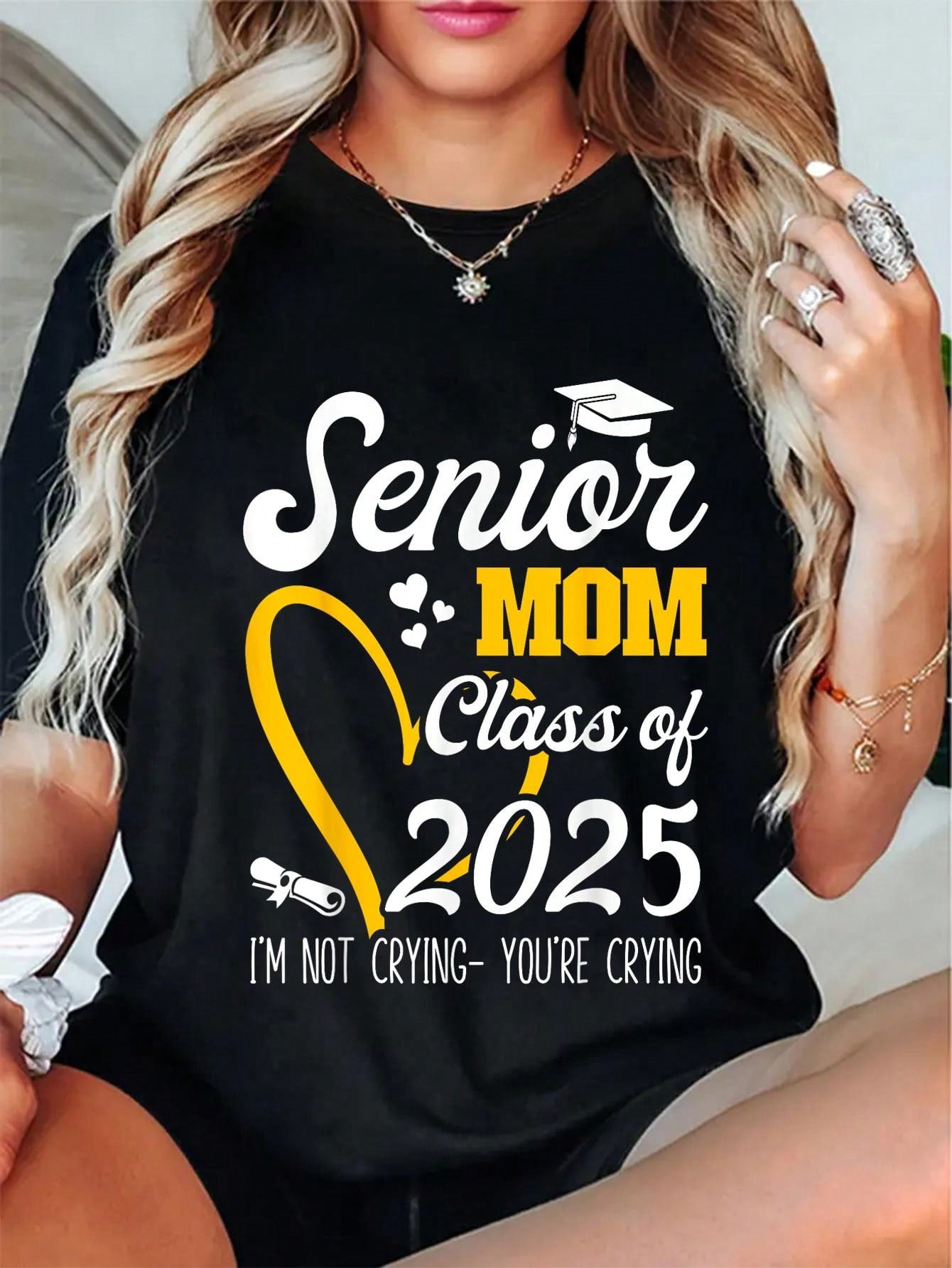 100% Cotton Senior Mom 2025 Class Of 2025 Graduation 2025 Back To ...