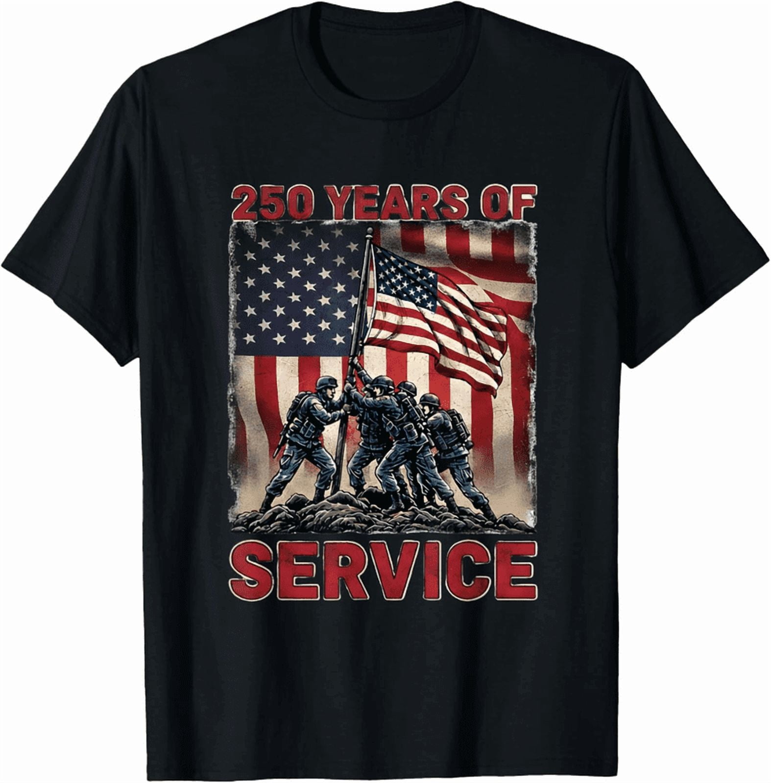 100% Cotton Service 250 Years 1776-2026 250th Birthday T-Shirt unisex T ...