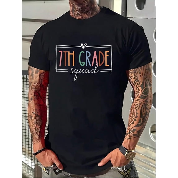 100% Cotton Seventh Grade Squad 7th Grade Teacher Back To School T ...