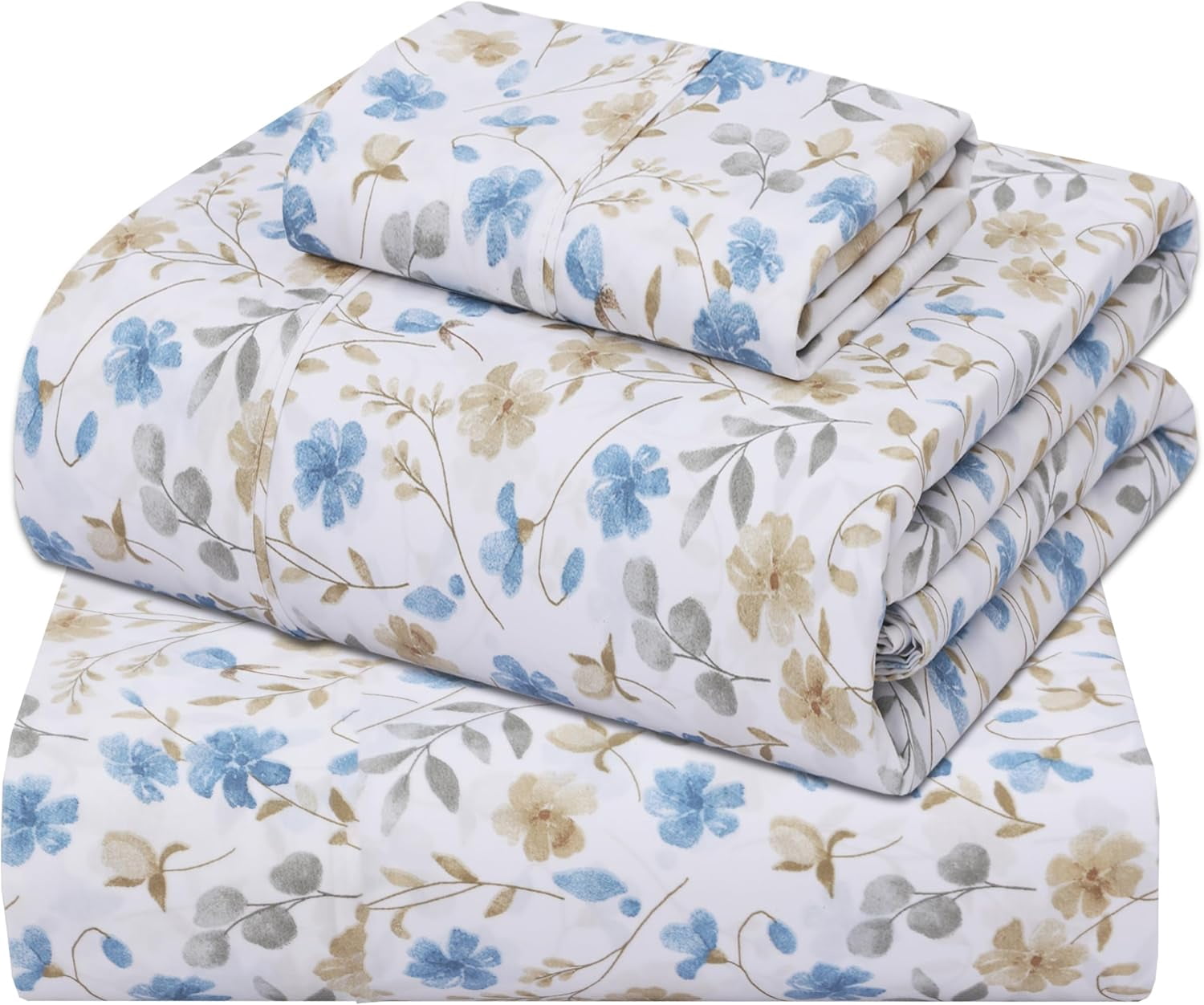 100% Cotton Sheets - Cooling & Crisp Twin Size Percale Sheet Sets, 16 ...