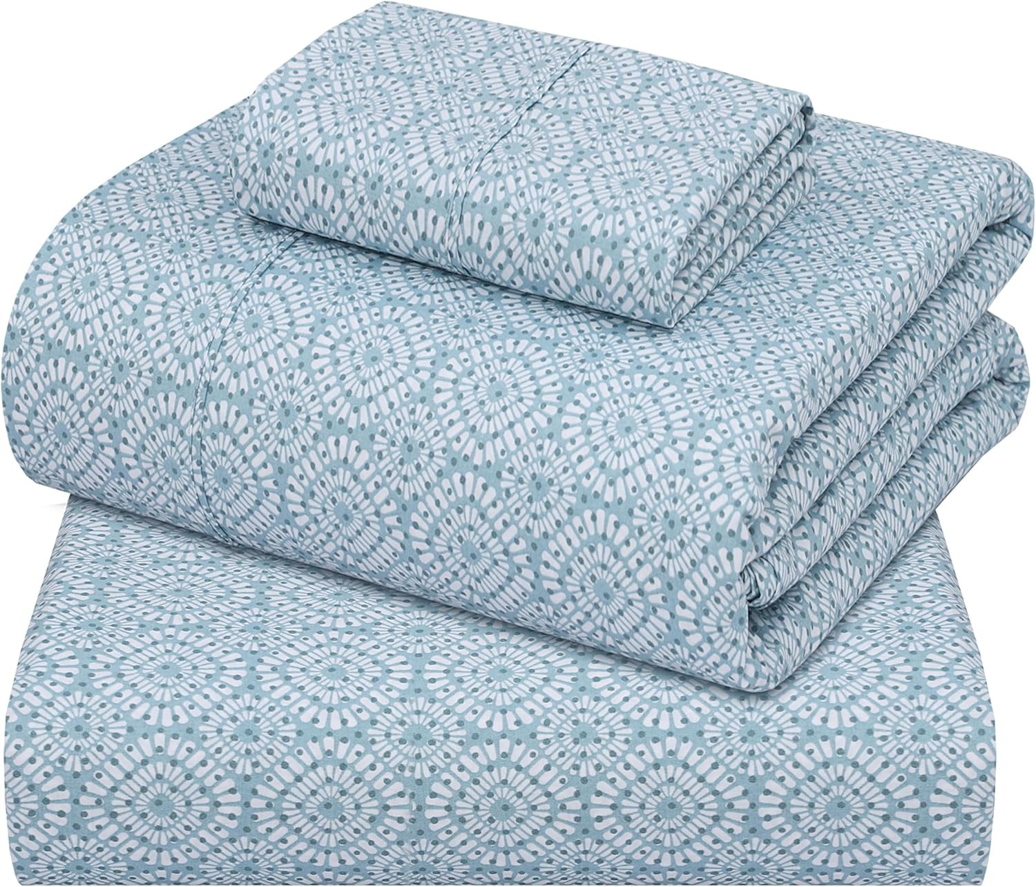 100% Cotton Sheets - Cooling & Crisp Twin Size Percale Sheet Sets, 16 ...